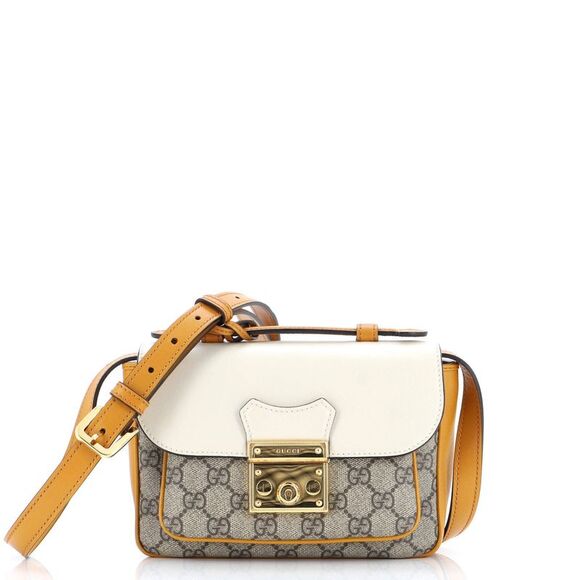 Gucci | Bags | Gucci Padlock Front Pocket Flap Shoulder Bag Gg Coated ...